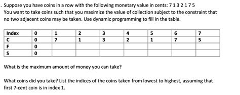 solved suppose you have coins in a row with the following