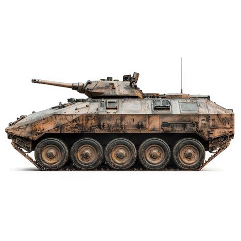 Armored Personnel Carrier Isolated On A Solid White Background