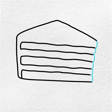 Cake Slice Drawing Easy Step By Step