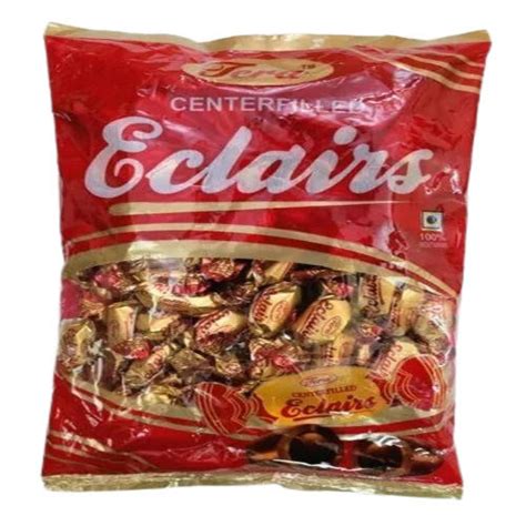 Assorted Center Filled Eclairs Candies Heart Shape Hard Candy Orange Flavor Red Color 100