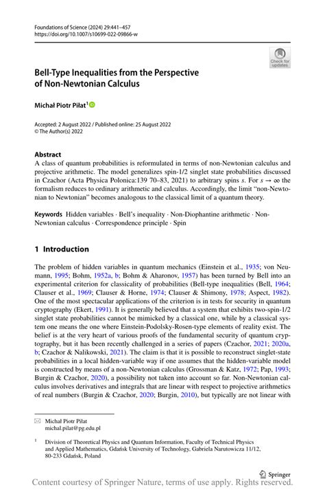 Pdf Bell Type Inequalities From The Perspective Of Non Newtonian Calculus