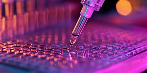 Biotech Research Scientist Pipetting Into A Multi Well Plate In Lab