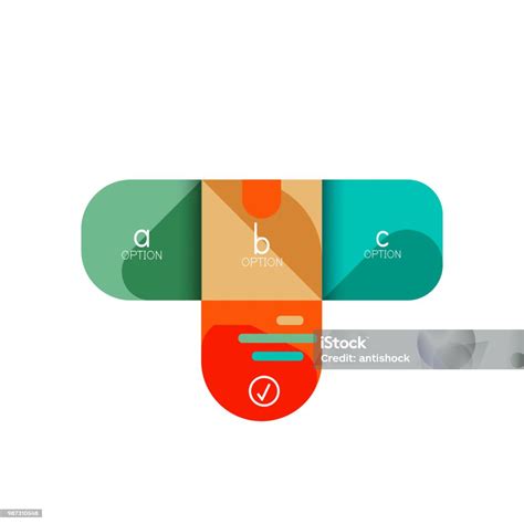 Opsi Infografis Dan Langkah Demi Langkah Dalam Kotak Bulat Elemen Bagan Grafik Diagram Dengan