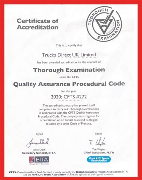 Quality Assurance Loler Certifications Trucks Direct Uk