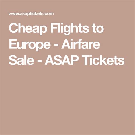 Cheap Flights To Europe Airfare Sale Asap Tickets