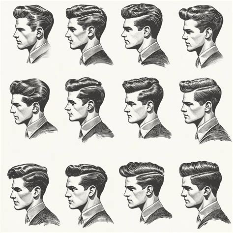 Barbershop Chart Of Haircuts 1950s Classic Cuts Vaga Mens Magazine
