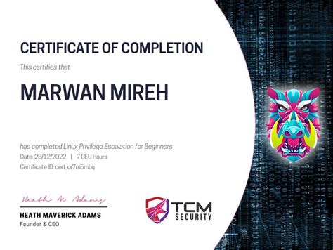 Tcmsecurity Ctf Tryhackme Htb Tcm Linux Marwan M