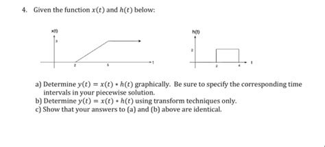 Solved 4 Given The Function X T And H T Below X T H T Chegg Com