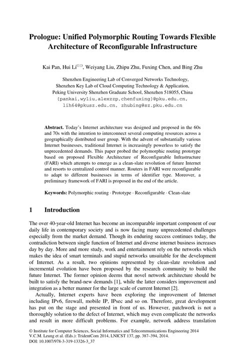 Pdf Prologue Unified Polymorphic Routing Towards Flexible