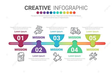 Infographic Design Template With Numbers 5 Option Can Be Used For Workflow Layout Brochure