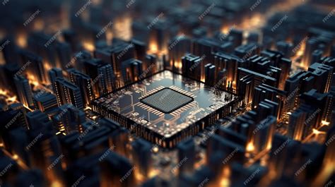 Premium Photo A Computer Chip In A City Generative Ai Art