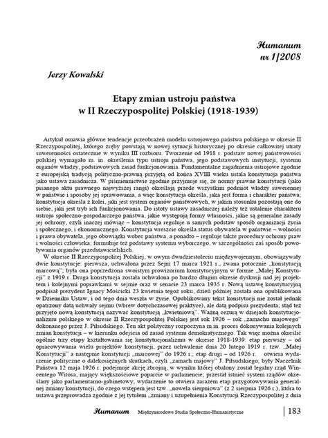 Etapy Zmian Ustroju Państwa W Ii Rz Pdf