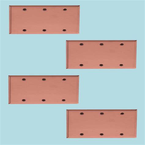 4 Switchplate Brushed Solid Copper Triple Blank Renovators Supply