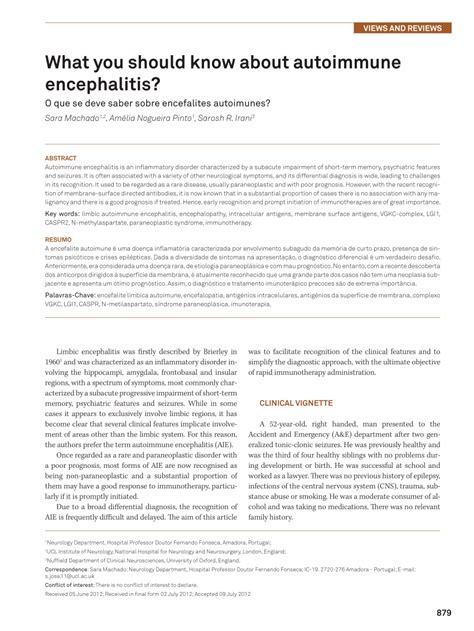 Pdf What Should You Know About Limbic Encephalitis