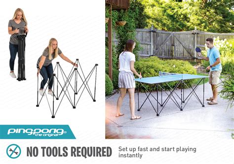 Portable Ping Pong Table Pop Up Table Tennis 6 Foot —