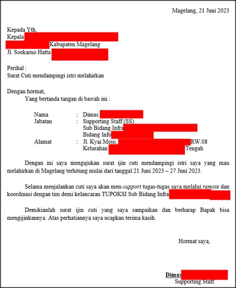 Contoh Surat Permohonan Cuti Service Keliling Komputer And Jaringan