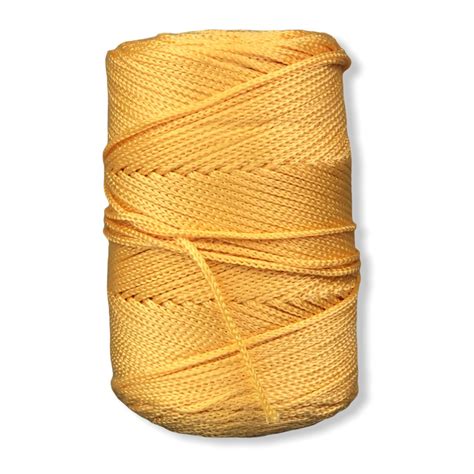2mm Braided Polyester String Yellow Atybeeuk