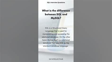 What Is The Difference Between Sql And Mysql Sql Interview Question