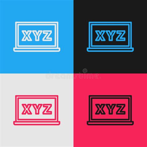 Pop Art Line XYZ Coordinate System On Chalkboard Icon Isolated On Color Background XYZ Axis For