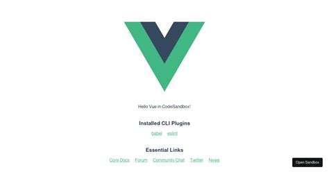 Vue Template Codesandbox