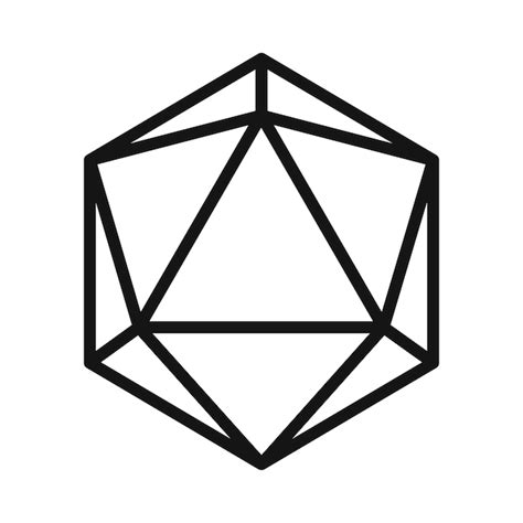 Ilustrasi Dadu Roleplaying Set Ikon Dadu D20 Untuk Permainan Dan