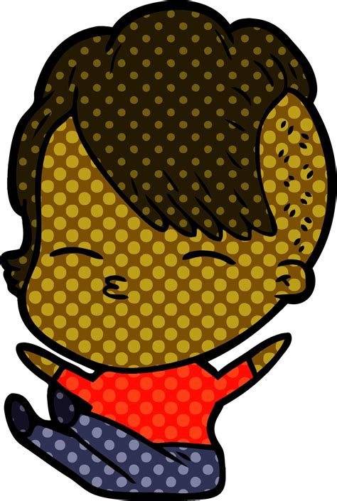 Cartoon Squinting Girl 12404417 Vector Art At Vecteezy