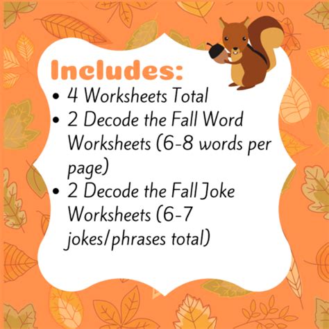 Fall Cryptogram And Decoding Worksheets Classful