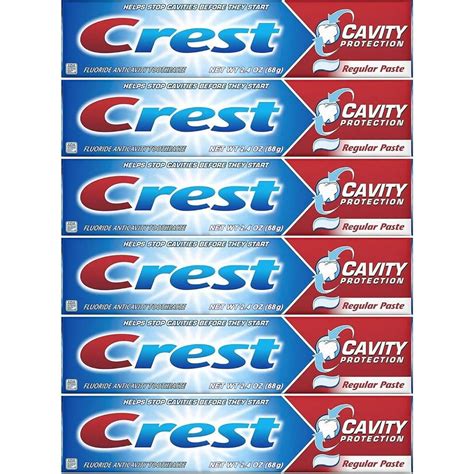 Crest Fluoride Anticavity Toothpaste 6 Pack Regular Paste 24 Oz