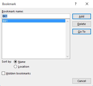 Understanding And Using Bookmarks Microsoft Word