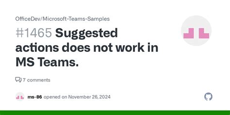 Suggested Actions Does Not Work In Ms Teams · Issue 1465 · Officedev