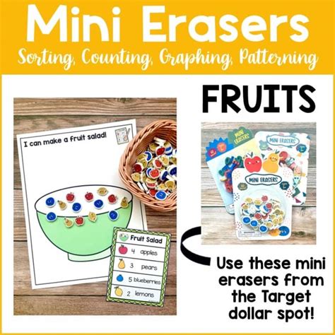 Mini Erasers Math Activities Sorting Counting Graphing Patterning