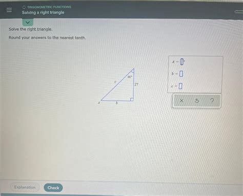 Solved O TRIGONOMETRIC FUNCTIONS Solving A Right Triangle Chegg