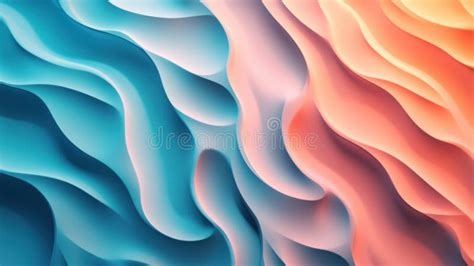Abstract Gradient Waves In Pastel Colors Create A Soothing Visual Texture Stock Illustration