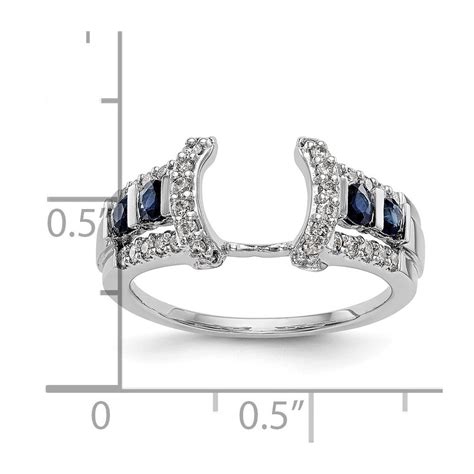 14k White Gold Real Diamond Wsapphire Wrap