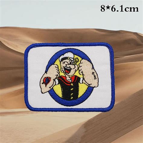 Popeye Strong Arms Square Embroidered Patch Little Patch Co