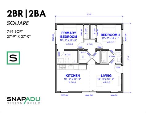 Adu Floor Plans 700 Sq Ft Long 2 Bedroom 1 Bath Design