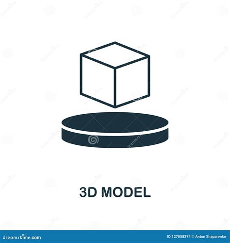 3d Model Icon Monochrome Style Design From Machine Learning Icon Collection Ui And Ux Pixel