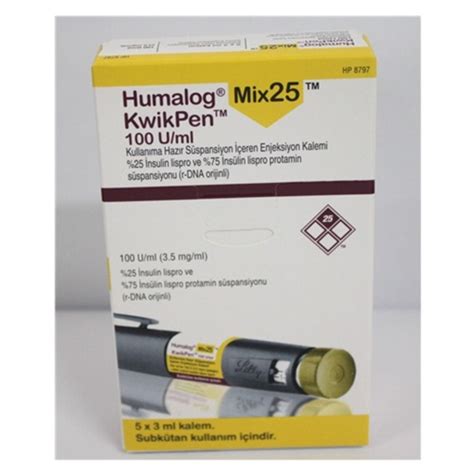 Humalog Mix 25 Kwikpen 100iu Ml Pen With Outer Carton