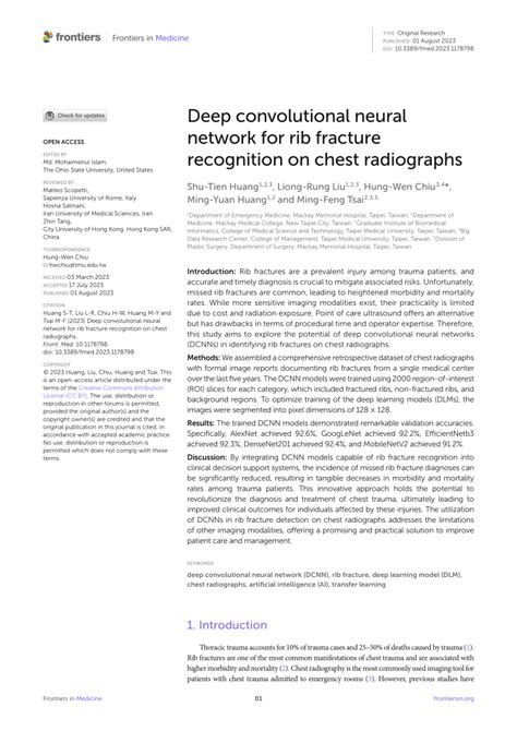 Pdf Deep Convolutional Neural Network For Rib Fracture Recognition On