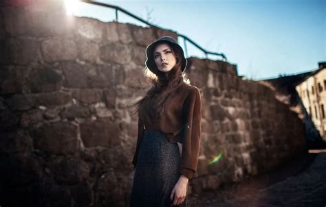 Wallpaper Light Street The Fence Model Blik Karina Sunceva For
