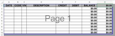 Checkbook Excel Template Etsy