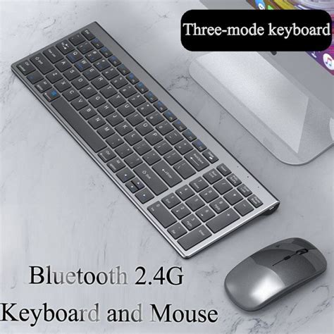 Wireless Bluetooth Keyboard Three Mode Silent Full Size Keyboard And Mouse Combo Set For