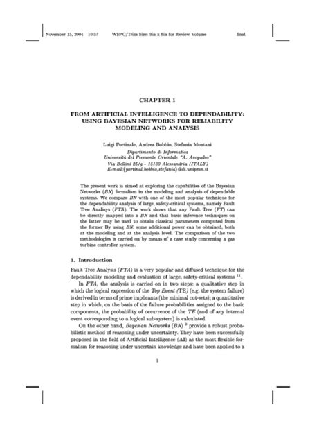 Pdf From Artificial Intelligence To Dependability Modeling And Analysis With Bayesian
