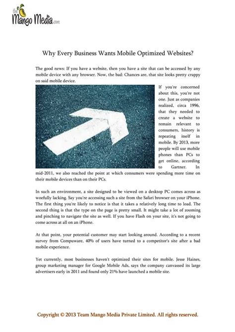 Why Every Business Wants Mobile Optimized Websites Pdf