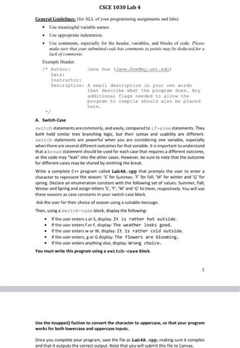 Solved CSCE 1030 Lab 4 General Guidelines For ALL Of Your Chegg Com