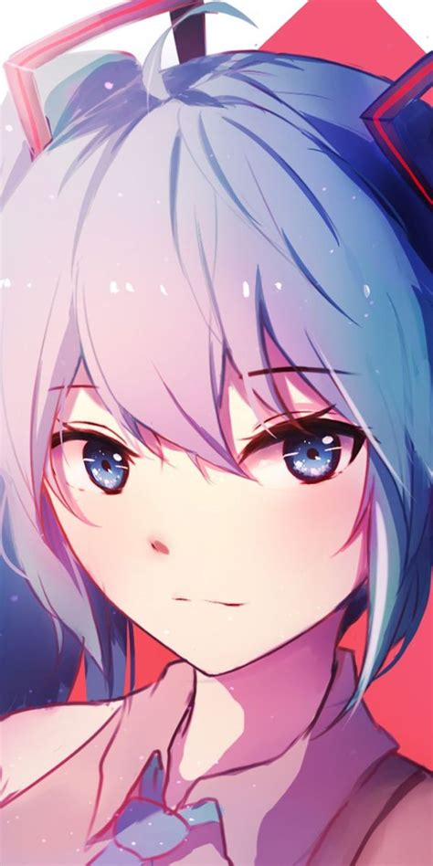 Обои на телефон Аниме Голубые Глаза Вокалоид Мику Хацунэ Синие Волосы 1392823