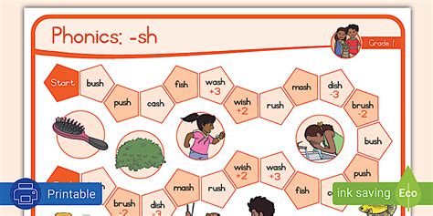 Grade 1 Phonics Sh Printable Game