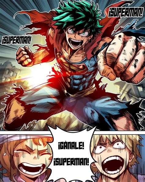Midoriya Izuku Uraraka Ochaco Superman And Bakugou Mitsuki Boku No