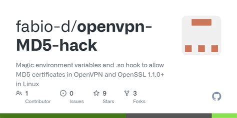 github fabio d openvpn md5 hack magic environment variables and so