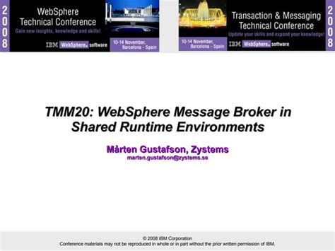 Websphere Message Broker In Shared Runtime Environments Ppt